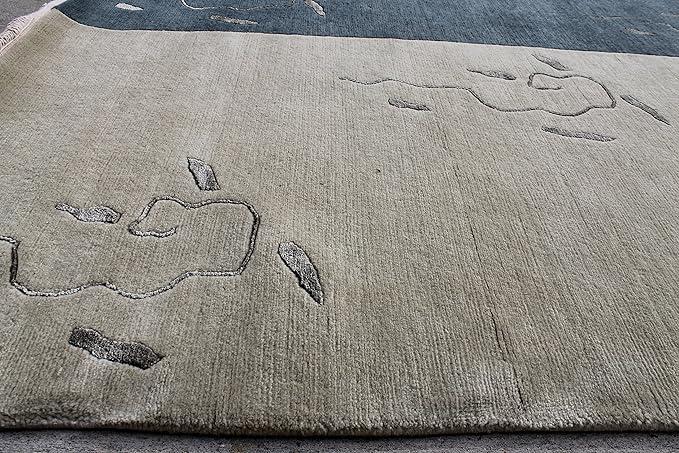 Thamel Mart R16170 One of a Kind Thick Woolen Pile Tibetan Area Rug 5.6 ...